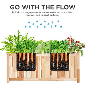 Jumbl Canadian Cedar Planter Box | Wood Garden Bed for Growing Flowers, Succulents & Other Plants at Home | Great for Outdoor Patio, Deck, Balcony