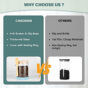 CHEODIN Overnight Oats Containers with Lids,16oz Overnight Oats Jars, 6Pack Oatmeal Cups,Meal Prep Containers,Glass Meal Prep Containers with Lids