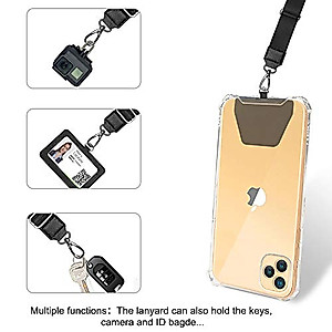 Doormoon Phone Lanyard, Universal Adjustable Neck Straps for Phone Case Keys ID Badges Compatible for iPhone 14 Pro Max, Samsung, Motorola, LG & Most Smartphones, 2 Pack,Black Black