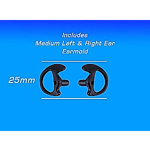 ParaComm Moisture Resistant Acoustic Tube with Walkie Talkie Earpiece with Mic - Motorola Compatible Headset Surveillance 2 Prong Pin CP185 CP200 CP200D CLS1110 T600 T800 Radios. with 2 Earmolds