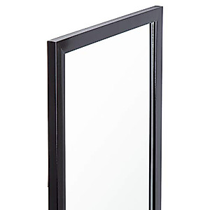 Truu Design Over-The-Door Classic Full Length Mirror,12 x 48 inches, Black, Wall Mounted Mirror, Large Body Mirror with Rectangular Framed for Bedroom Bathroom Living Room Décor
