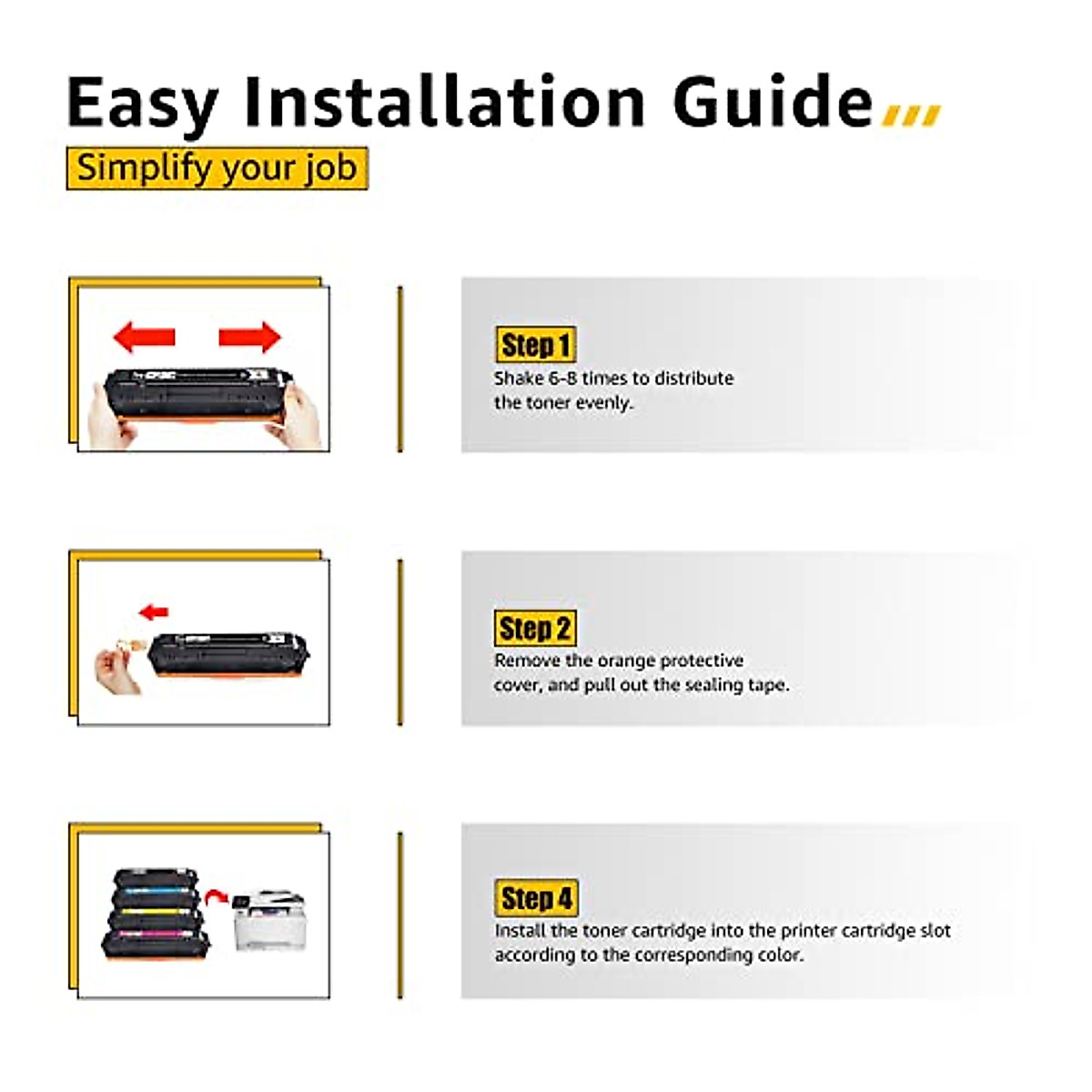 CMYBabee Compatible Toner Cartridge Replacement for HP 204A CF510A CF511A CF512A CF513A M180nw M180n M154a M154nw Color Pro Printer (Black, Cyan, Yellow, Magenta, 4-Pack)