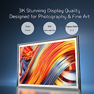 NexFoto Large 14 Inch Smart 3K Digital Picture Frame 32GB, 2.4GHz/5GHz Dual-Band Digital Photo Frame with IPS Touch Screen, Instantly Share Photos Videos via App or Email, Gift for Grandparents