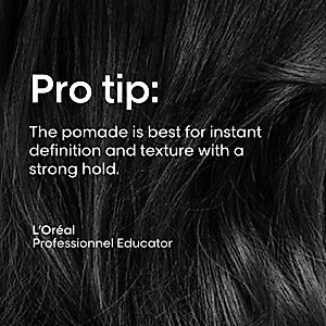 L'Oreal Professionnel Men’s Styling Pomade - For All Hair Types, Provides Medium Hold and Matte Finish