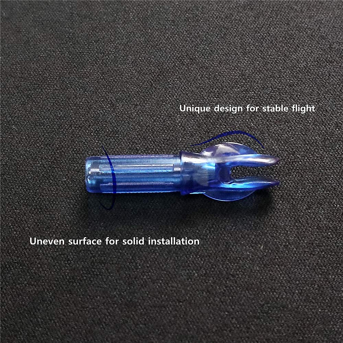 Zhan Yi Arrow Knocks 6.2MM(0.244-0.246”) 60 Pack Accessories Insert Nocks for Archery Standard Size Arrows(Clear Blue)