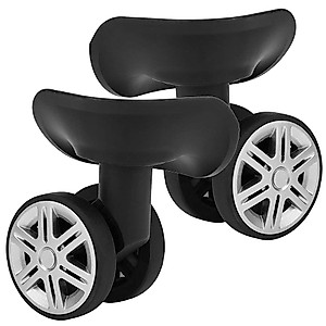 Ladieshow Luggage Wheels,1Pair Suitcase Wheels Replacement Draw‑Bar Box Accessory 360 Swivel Wheel Suitcase Luggage Carrier Wheel Replacement