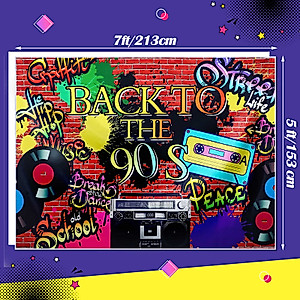 80s 90s Party Decorations Supplies Includes Inflatable Radio Boombox Backdrop Inflatable Mobile Phone and 16 Inch Gold Foil Chain Balloons for 80s 90s Party (Novel Style)