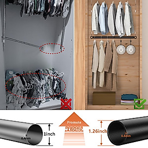 Qufiona Closet Hanging Rod 30 Inches - 1 1/4Inch Diameter Heavy Duty Closet Extender Hanging Rod - Space Saving Hanging Closet Rod for Clothes, Dorm Closet, Nursery Closet...
