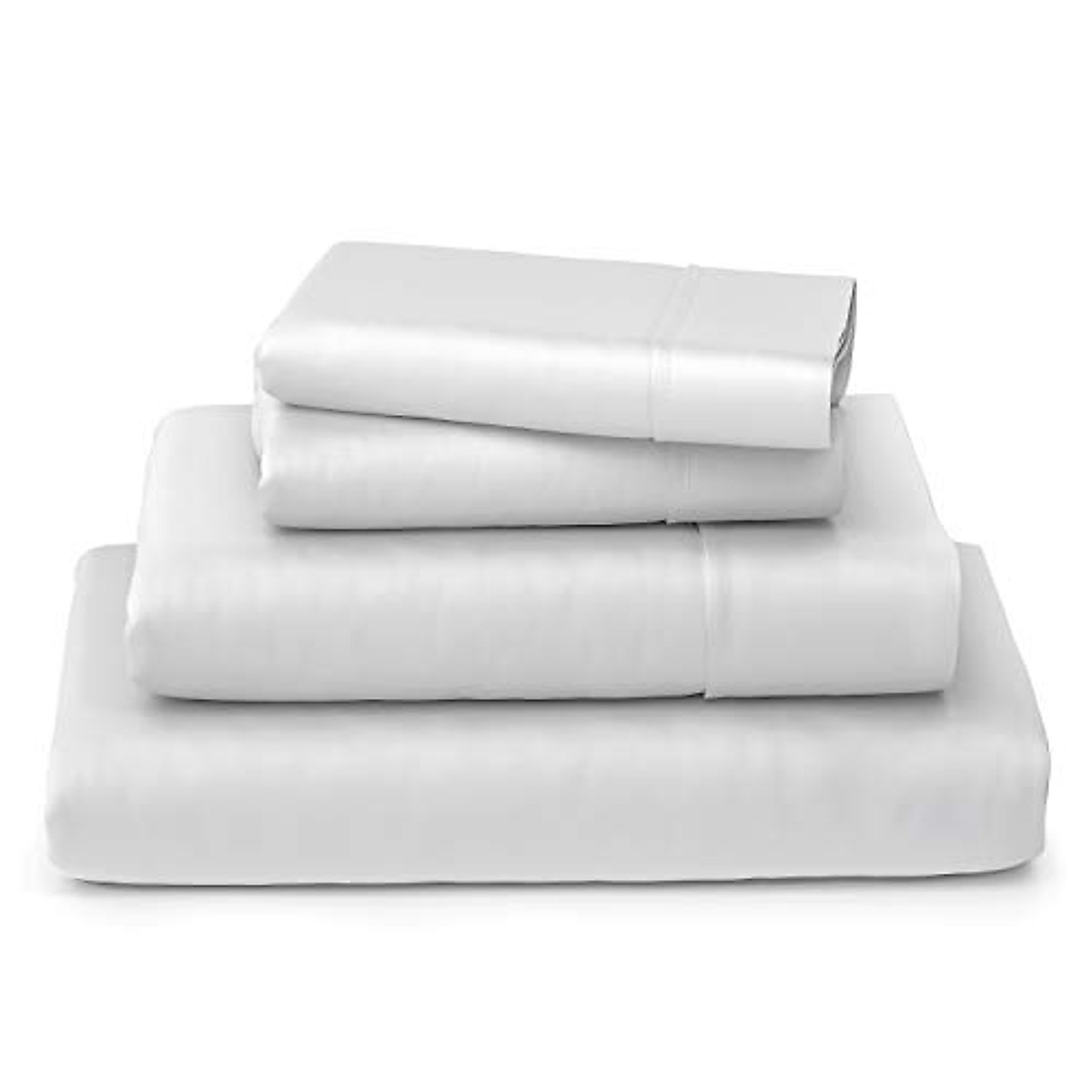 Cosy House Collection Luxury Sheets - 4 Piece Bedding Set - Blend of Rayon Derived from Bamboo - Soft, Breathable, Deep Pocket - 1 Fitted Sheet, 1 Flat, 2 Pillow Cases - Queen, White