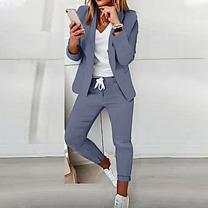 Pants Suits for Women Dressy Business Casual Outfits Blazer Sets Pant Suits 2 Piece Set Work Outfits Office Clothing