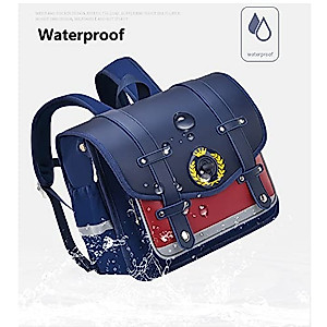 GANYGLE Cute cartoon cute huge capacity bookpack waterproof back to school backpack Horizontal board Backpack (Blue Large)