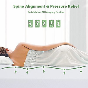 wOod-it Twin Mattress in a Box, 8 inch Mattresses Made in USA Green Tea Gel Memory Foam Mattress for Kids Bed -Bunk Beds/Trundel Beds, CertiPUR-US Certified, Medium Firm, White