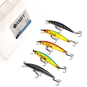 WANBY Proven Explosive Color Special Minnow Swimbait Vibrating Jigging Freshwater Saltwater Fishing Lures with Hook Fishing Tackle for Trout Bass Salmon