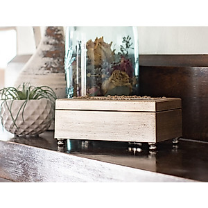 Cottage Garden Grandma Champagne Silver Petite Rose Music Box Plays Amazing Grace