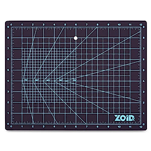 Zoid 9" x 12" Self-Healing Cutting Mat, PVC Grid Mat, Crafting and Sewing Mat for Multiple Projects, Arts and Crafts, Silhouette Cutting, Cyan/Purple BP