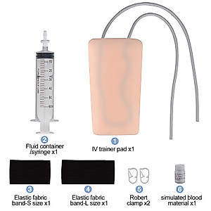SimCoach Phlebotomy and Venipuncture Practice Kit, Wearable IV Practice Kit, IV Start Kit for Injection Training, Nursing School Essentials, White
