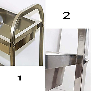 YGCBL Multifunction Serving Portable Hand Trucks,Cart Service Outdoor Restaurant Steel Handle Pushbar Steel Nail Reinforcement Heavy Gauge Stainless Steel, 3 Sizes,Kitchen,Gray,85X45X90Cm