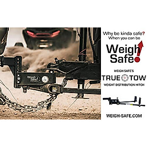 Weigh Safe TrueTow Weight Distribution WSWD8-2.5-SET with 4 Point Sway Control & Weight Gauge, 8" Drop 2.5" Shank 20,000 LBS Max GTW 2,200 LBS Max Tongue Weight Includes 2-5/16" TowBall, 4 Pc Lock Set