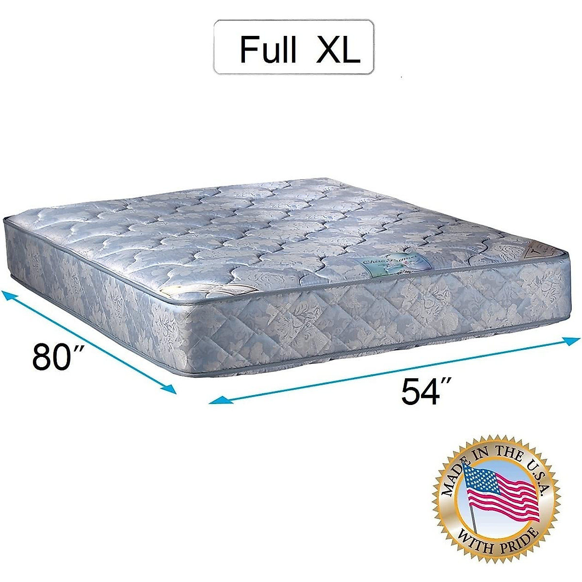 DS Solutions USA Chiro Premier Double-Sided Orthopedic (Blue Color) Full XL Mattress Only with Mattress Cover Protector