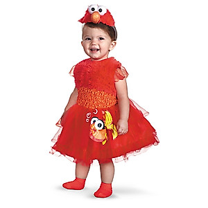 Sesame Street Frilly Elmo Costume, Official Elmo Halloween Outfit, Size (12-18 Months)