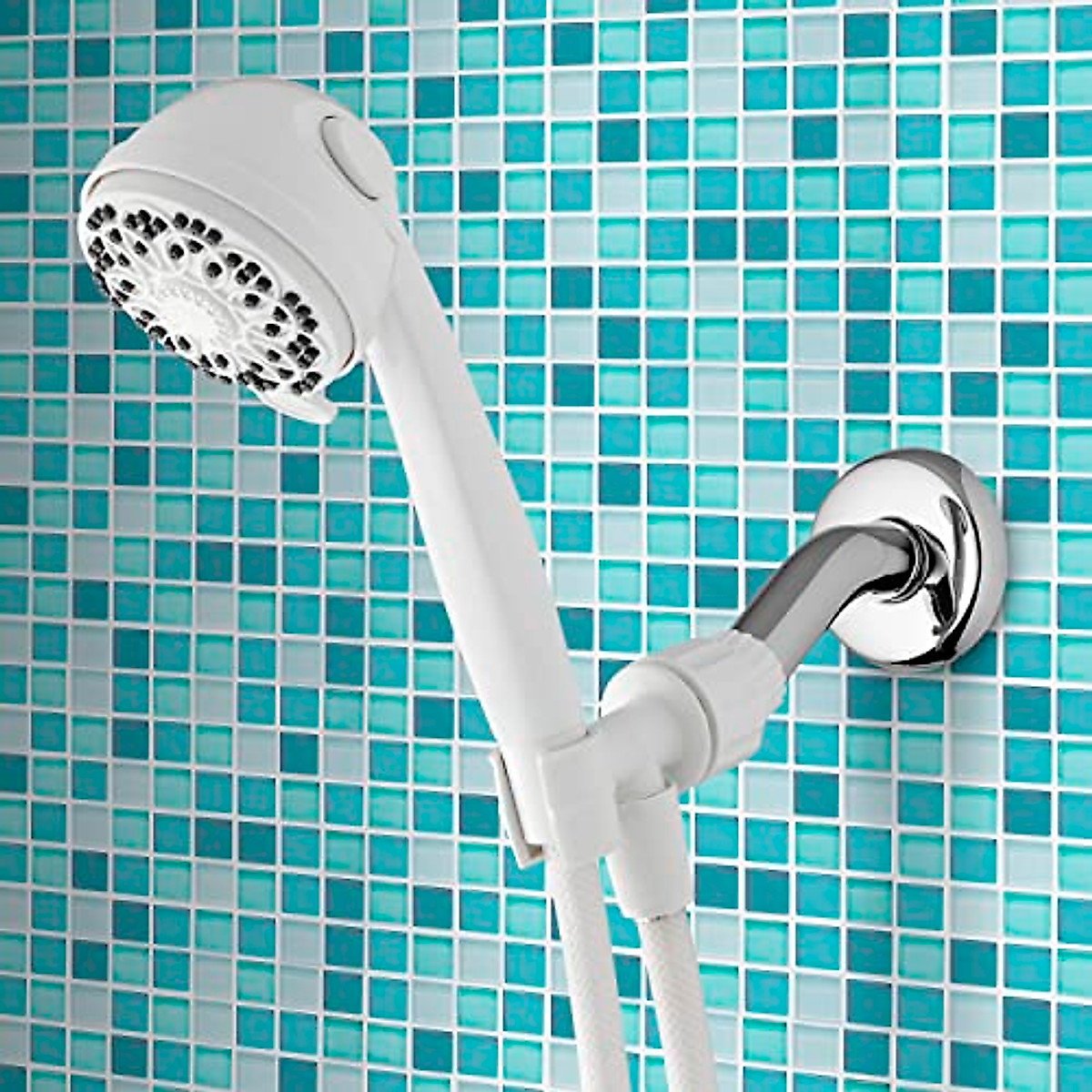 Waterpik High Pressure Hand Held Shower Head With Hose, Power Spray 5-Mode, White FPC-551E