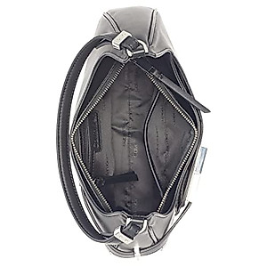 Calvin Klein Jade Top Zip Shoulder Bag, Black/Silver,One Size