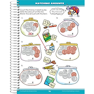 School Zone - Big Math 1-2 Workbook - 320 Spiral Pages, Ages 6 to 8, 1st and 2nd Grade, Addition, Subtraction, Early Math, and More (Big Spiral Bound Workbooks)