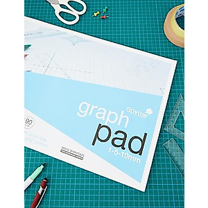 Silvine A3 Graph Pad. 50 Sheets of Quality 90gsm Paper, Printed 1-5-10mm Graph. Ref A3GP