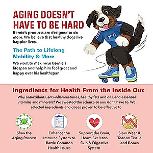Bernie's Marvelous Mobility - Daily Dog Hip and Joint Supplement - Maintains Overall Well Being & Promotes a Healthy Immune System (90 Count)