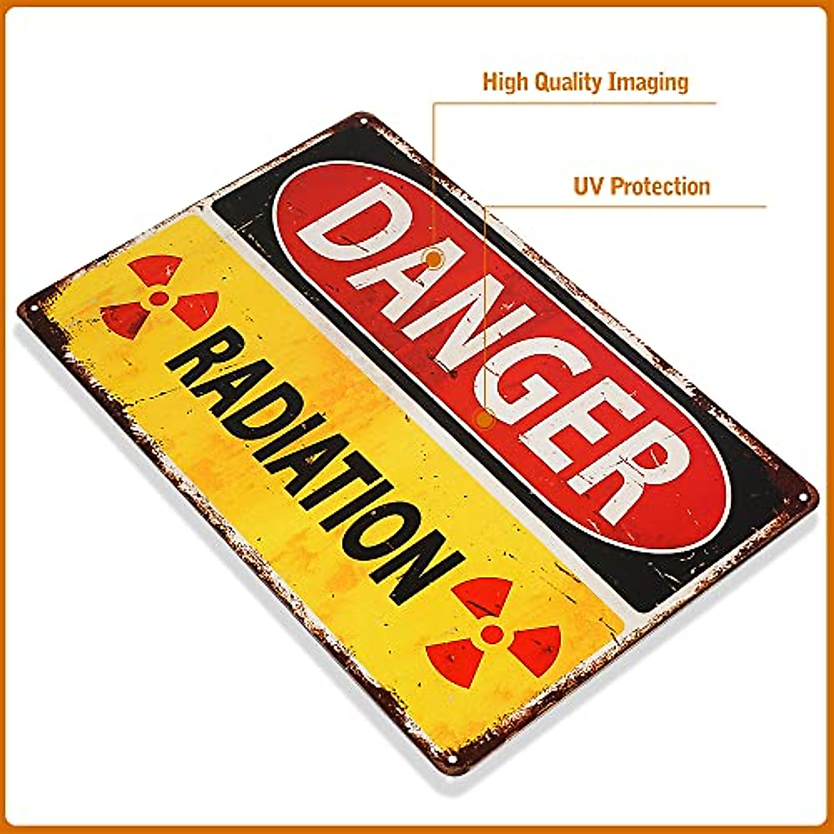 dingleiever-Danger Sign-Danger Radiation Allied Military Vintage Metal Sign -Funny Vintage Signs