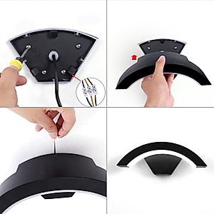 Phenas 18W LED Wall Light Exterior Waterproof LED Wall Sconce Light Outdoor LED Wall Lamp Black for Porch Patio Garden Villa Courtyard Backyard Terrace, Cold White