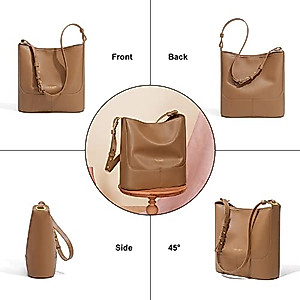 Cnoles Tote Bags Genuine Leather Hobo Shoulder Satchel Crossbody Bag Purses And Handbag for Women Ladies Top Handle Purse Brown