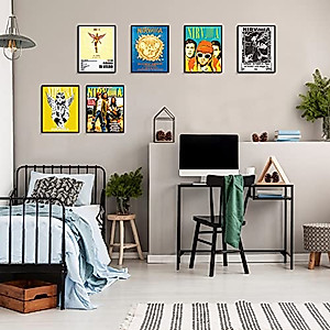 TRANSFIX Nirvana Band Posters - Set of 6 Pcs Unframed Canvas Prints Rock Posters Vintage Band Posters 8 * 10" Music Posters Rock N Roll Posters for Men Women Teens Boys Fans Music Lovers