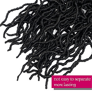 Soft Locs 24 Inch Faux Locs Crochet Hair 6 Packs Pre looped New Crochet Locs Hair Nature Color(24Inch, #1B,)