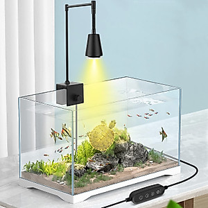 ZJNBMTFY Reptile Heat Lamp, UVAB Reptile Light with Clamp,360° Rotatable Turtle Heating Lamp, Turtle Light for Reptile Bearded Dragon Reptiles Turtle Lizard Snake Heat Lamp, 2 Basking Bulbs Included…