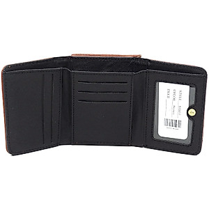 MIZUBA Women's Small Kiss Lock Wallet Compact Trifold Purse Wallet Ladies Tri Fold Wallet (S-LEOPARD)