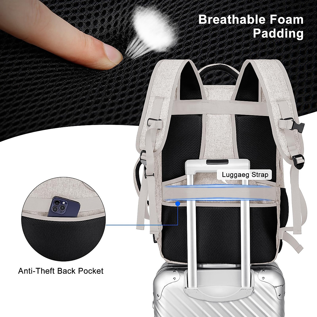 BIKROD Backpack for Men and Women, Laptop Backpack for School Teens with USB Charging Port Fits 15.6 Inch Laptop, Water Resistant Durable Travel Back pack, Business Anti Theft Daypack Gifts, Grey