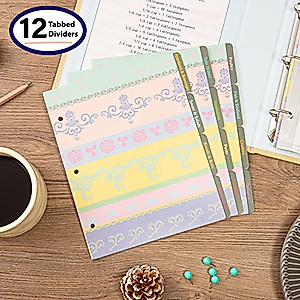 COFICE Recipe Book to Write in Your Own Recipes, 8.5x9.5 Recipe Ring Binder with PU Faux Leather Cover, 4x6 Cards and Tabbed Dividers, Beige