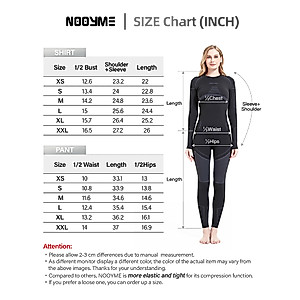 NOOYME Thermal Underwear for Women Long Johns for Women, Base Layer Women Black-grey