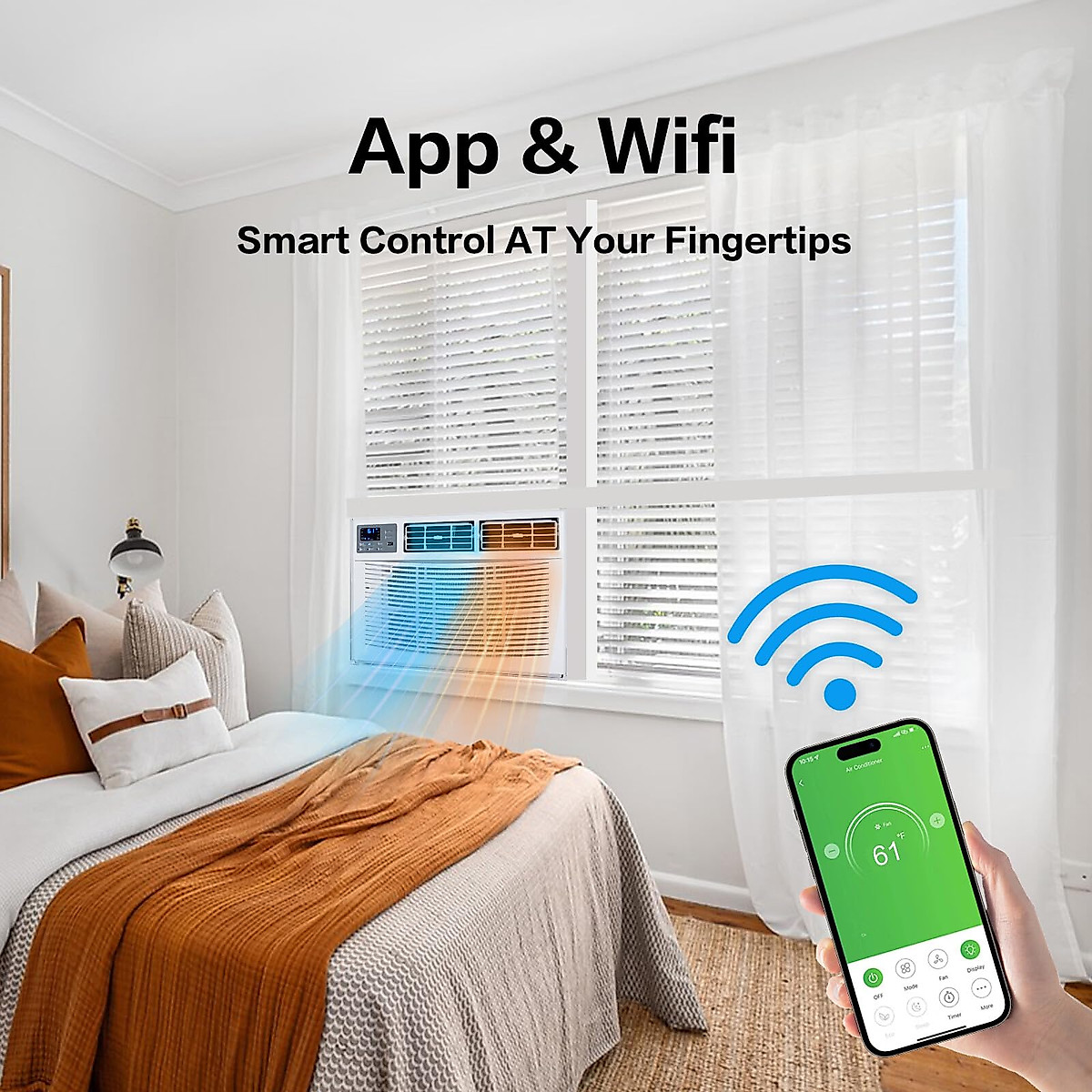 ROVSUN 8000 BTU Air Conditioner Window Unit with Heat, 4-in-1 Window AC Unit Cooler, Heater, Dehumidifier & Fan with Timer, Remote Control & Installation Kit for Rooms up to 350 Sq. Ft, 115V/60Hz