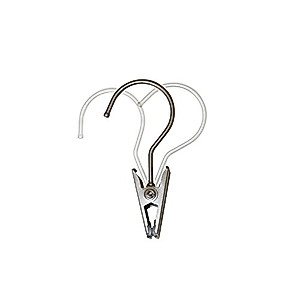 NAHANCO 610ECS12 Swivel Boot Clip Hanger, Brushed Chrome, Metal Clip, 4.5” (Pack of 12)