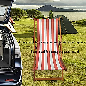 Sybrioka Patio Sling Chair, Recling Camping Chairs, Folding Lounge Chair, Adjustable Backrest, 220 Lbs Weight Capacity