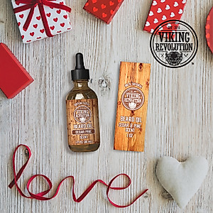 Viking Revolution Cedar and Pine Beard Oil for Men - Natural Argan and Jojoba Beard Softener, Conditioner for Strengthening and Moisturizing (1 Pack)