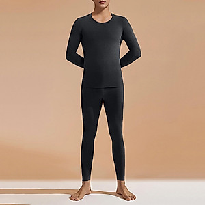 Thermal Underwear Set for Men Sport Fleece Lined Base Layer Long Johns for Men Quick Dry Top Bottom for Cold Weather