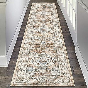 Pauwer Hallway Runner Rug 2'x8', Boho Washable Runner Rugs with Rubber Backing, Oriental Non Slip Carpet Runner for Hallways, Farmhouse Rug Runners for Kitchen Laundry Room Entryway Bedroom
