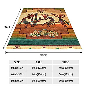 Southwest Native USA Fleece Blanket for Bed Or Sofa All Season Throw Blankets Anti-Pilling Flannel Ultra-Soft 50"X40"