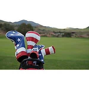 Pins & Aces USA Head Cover - Premium, Hand-Made Leather, Hi Quality Headcover - American Pride Styled, Tour Quality Golf Club Cover - Style and Customize Your Golf Bag (Blade)