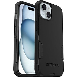 OtterBox iPhone 15, iPhone 14, and iPhone 13 Commuter Series Case - BLACK, slim & tough, pocket-friendly, with port protection