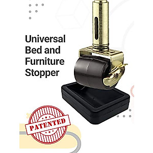SlipToGrip Bed and Furniture Stopper - Bed Frame Wheel Stoppers - Bed Wheel Stopper - Caster Wheel Stoppers - Furniture Wheel Stoppers Fit All Wheels of Furniture, Sofa, Bed, Chairs (4, Black)