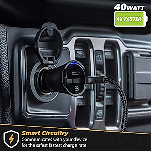 Scosche CPDCC40 PowerVolt 40-Watt Certified USB Type-C Fast Car Charger Power Delivery 3.0 for Standard USB-C Devices, Dual USB-C Charger